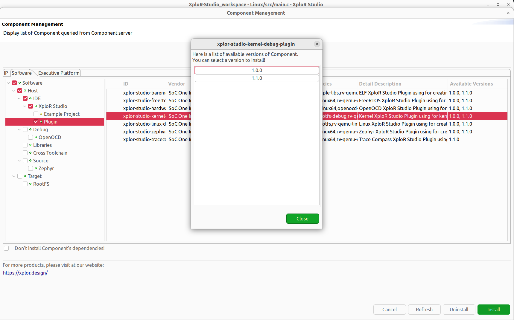 Component Management | XploR Studio
